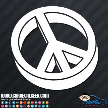 3D Peace Sign Vinyl Car Window Windshield Decal Sticker