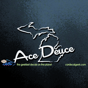 Ace Deuce Michigan Car Window Vinyl Decal Sticker | Ann Arbor Decals