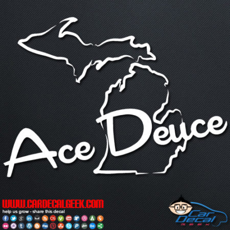 Ace Deuce Michigan Car Window Vinyl Decal Sticker | Ann Arbor Decals
