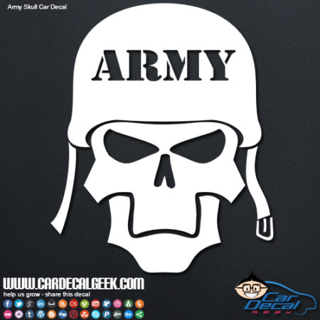 Army Skull Car Window Vinyl Decal Sticker | Military Decals