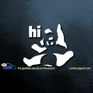 Panda Bear Waving Hi Vinyl Car Window Decal Sticker | Wildlife Decals