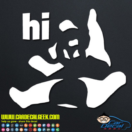 Panda Bear Waving Hi Vinyl Car Window Decal Sticker | Wildlife Decals