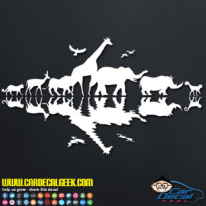 African Wildlife Animas Vinyl Car Window Decal Sticker Graphic