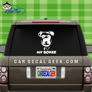 I Love My Boxer Dog Vinyl Car Window Decal Sticker | Dog Decals
