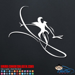Abstract Surfer Guy Car Window Decal Sticker | Surfing Decals