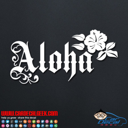 Aloha Flower Vinyl Decal Sticker | Hawaii Decals