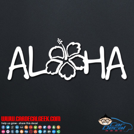 Aloha Hibiscus Flower Hawaii Car Vinyl Window Decal Sticker