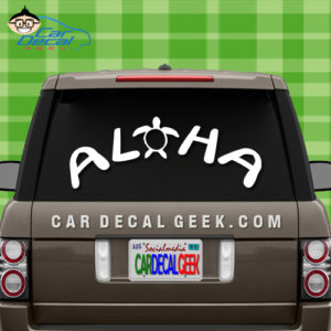 Aloha Sea Turtle Car Window Decal Sticker | Hawaii Decals