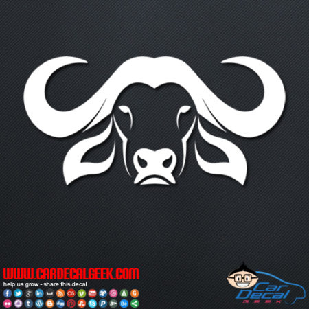 Cool Buffalo Head Vinyl Window Decal Sticker | Animal Decals
