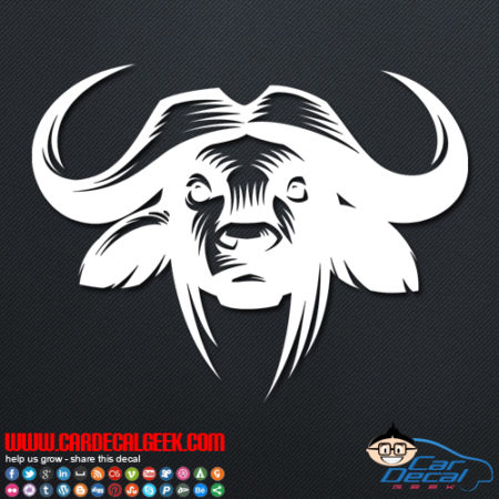 Buffalo Head Vinyl Car Window Decal Sticker | Animal Decals
