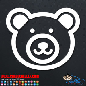 Cute Bear Face Car Vinyl Decal Sticker Graphic| Animal Decals