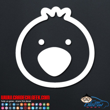 Cute Bird Face Vinyl Window Decal Sticker Graphic
