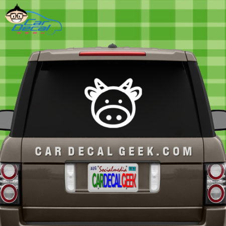 Cute Cow Face Vinyl Car Decal Window Sticker Graphic