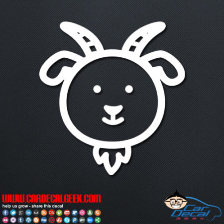 Cute Goat Face Vinyl Decal Sticker Graphic | Animal Decal