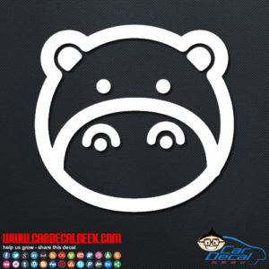 Cute Hippo Face Vinyl Decal Sticker Graphic | Animal Decal