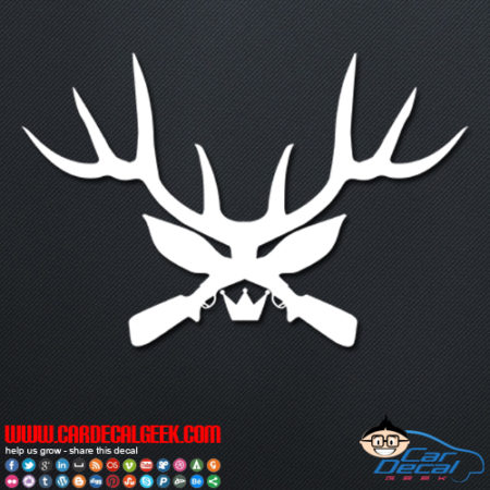 Deer Antler Guns Car Vinyl Decal Window Sticker