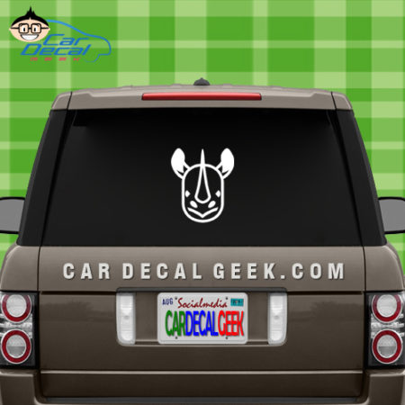 Cute Rhino Face Vinyl Car Decal Sticker Graphic| Animal Decals