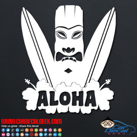 Hawaii Aloha Surfboard Car Vinyl Window Decal Sticker