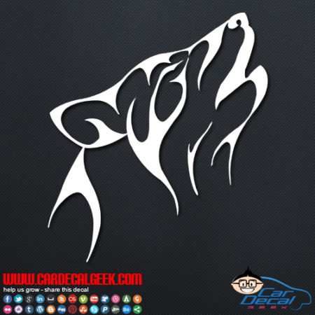 Howling Wolf Head Car Window Decal Sticker