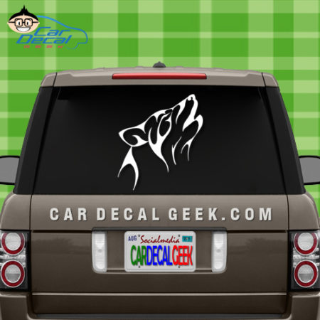 Howling Wolf Head Car Window Decal Sticker