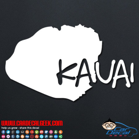 Kauai Hawaii Island Car Window Vinyl Decal Sticker