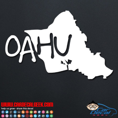 Oahu Hawaii Island Car Window Vinyl Decal Sticker
