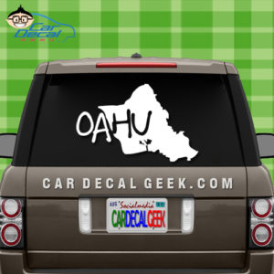Oahu Hawaii Island Car Window Vinyl Decal Sticker