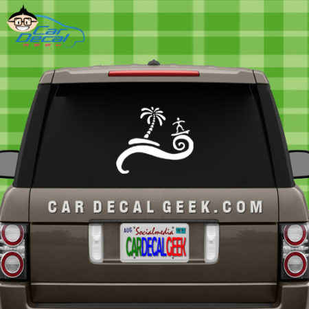 Surfing Wave Vinyl Car Window Decal Sticker | Surf Decals