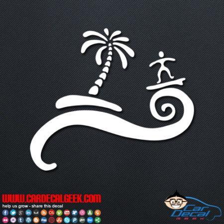 Surfing Wave Vinyl Car Window Decal Sticker | Surf Decals
