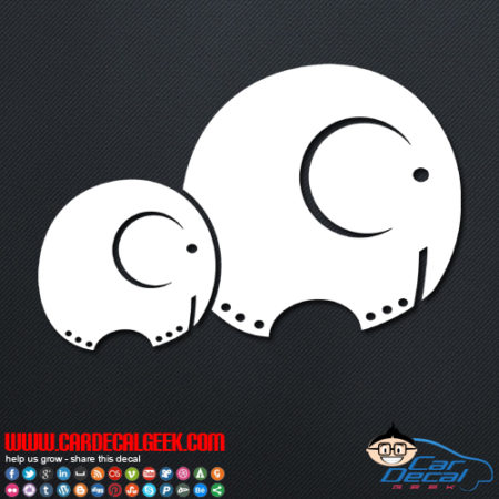 Two Cute Elephants Car Window Decal Vinyl Sticker Graphic