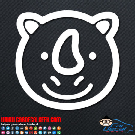 Adorable Rhino Car Window Vinyl Decal Sticker Graphic