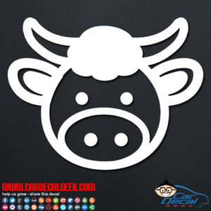 Cute Cow Face Vinyl WIndow Decal Sticker | Animal Decals