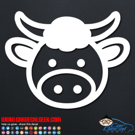 Cute Cow Face Vinyl WIndow Decal Sticker | Animal Decals