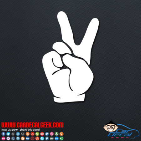 Peace Sign Hand Fingers Vinyl Car Window Decal Sticker