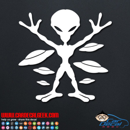 Alien Invasion Vinyl Car & Truck Decal Sticker | Alien Decals
