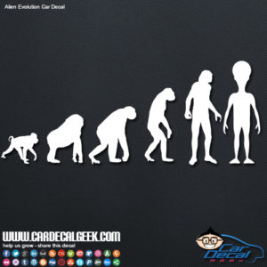 Alien Evolution Car Window Vinyl Decal Sticker | Sci-Fi Decals