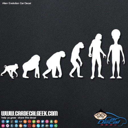 Alien Evolution Car Window Vinyl Decal Sticker | Sci-Fi Decals