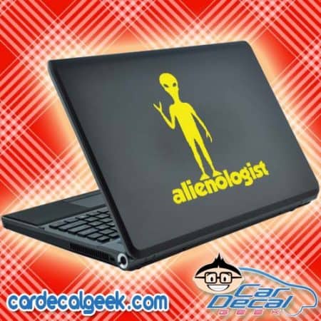Alienologist Standing Alien Vinyl Window Decal Sticker