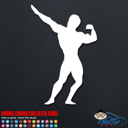 Bodybuilder Muscle Pose Vinyl Car Window Decal Sticker