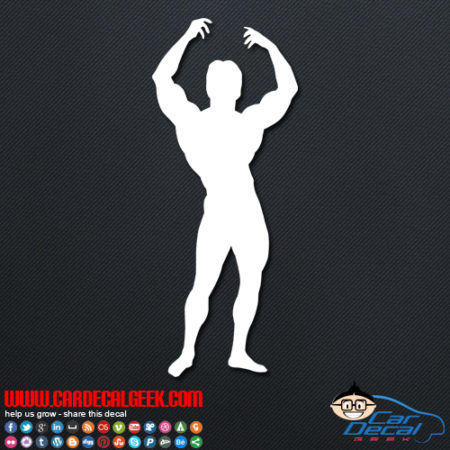 Awesome Bodybuilding Pose Vinyl Car Window Vinyl Decal Sticker