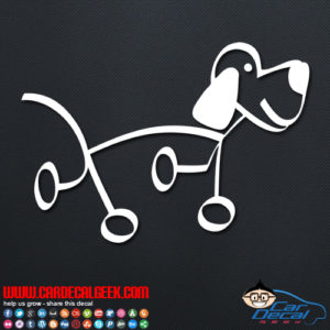 Cute Family Dog Stick Figure Vinyl Window Car Decal Sticker