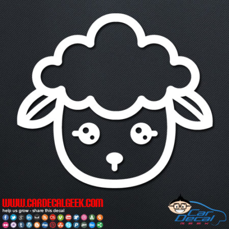 Cute Little Lamb Vinyl Car Decal Sticker | Cute Animal Decals