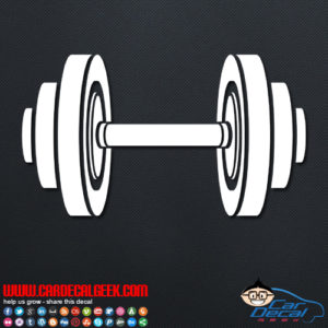 Bodybuilder Dumbbell Vinyl Decal Sticker | Bodybuilding Decals