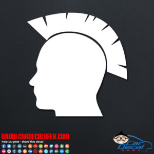 Punk Rock Mohawk Vinyl Window Decal Sticker | Punk Decals