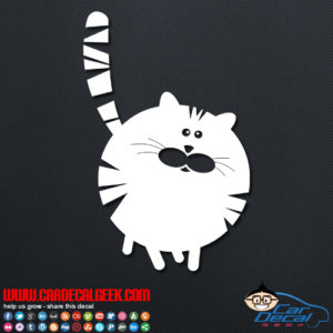 Cute Fat Cat Vinyl Car & Wall Window Decal Sticker Graphic