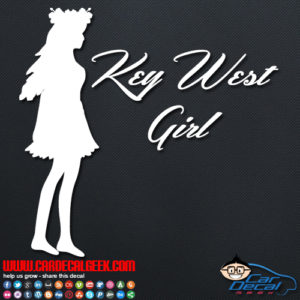 Key West Girl Vinyl Car Window Decal Sticker