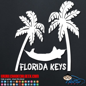 Florida Keys Tropical Hammock Car Window Vinyl Decal Sticker