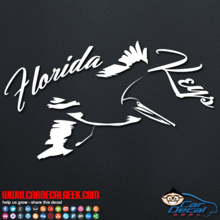 Florida Keys Flying Pelican Vinyl Car Decal Sticker
