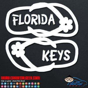Florida Keys Flip Flops Sandals Car Window Vinyl Decal Sticker