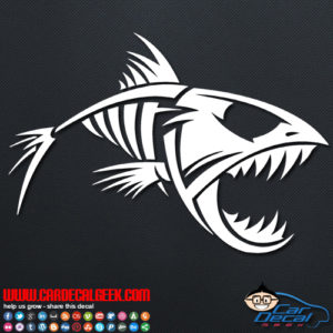 Bad-Ass Fish Skeleton Car Window Decal Sticker
